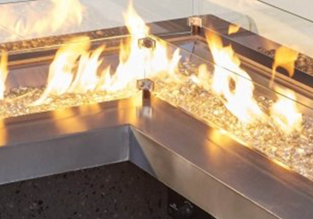 L-Shaped Crystal Fire® Plus Stainless Steel Burner from OGC - Ontario ...